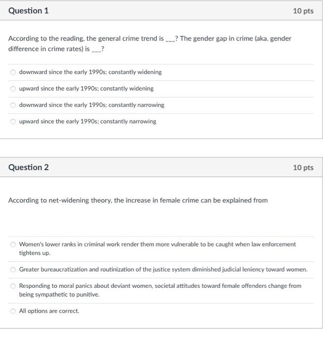 Solved According to the reading, the general crime trend is | Chegg.com