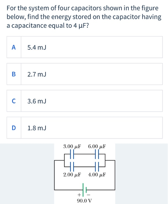 Solved For the system of four capacitors shown in the figure | Chegg.com