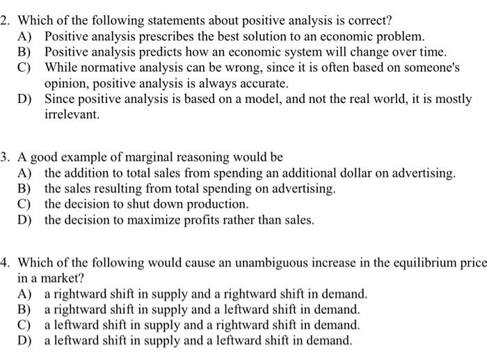 Solved 2. Which of the following statements about positive | Chegg.com
