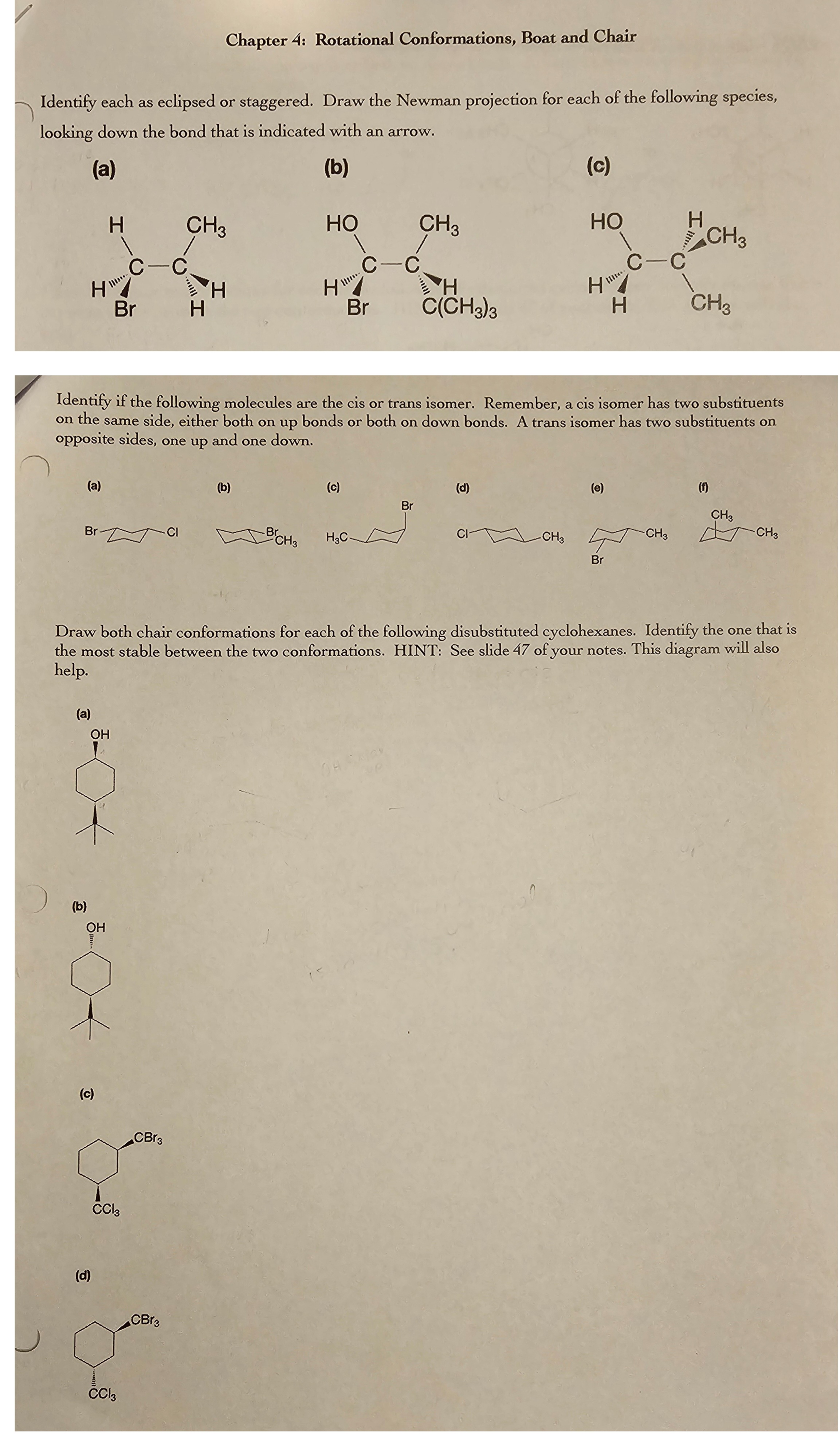 Chapter 4: Rotational Conformations, Boat and | Chegg.com