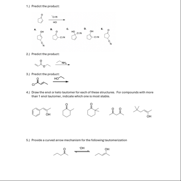 Solved 1.) ﻿Predict the product:2.) ﻿Predict the product:3.) | Chegg.com