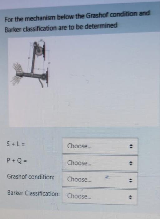 For the mechanism below the Grashof condition and | Chegg.com