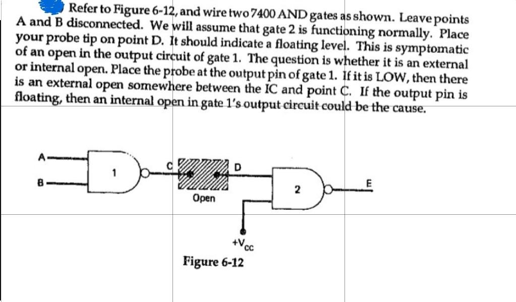 [Solved]: Refer to Figure 6-12, and wire two 7400 AND g