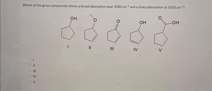 Solved Which of the given compounds shows a broad absorption | Chegg.com