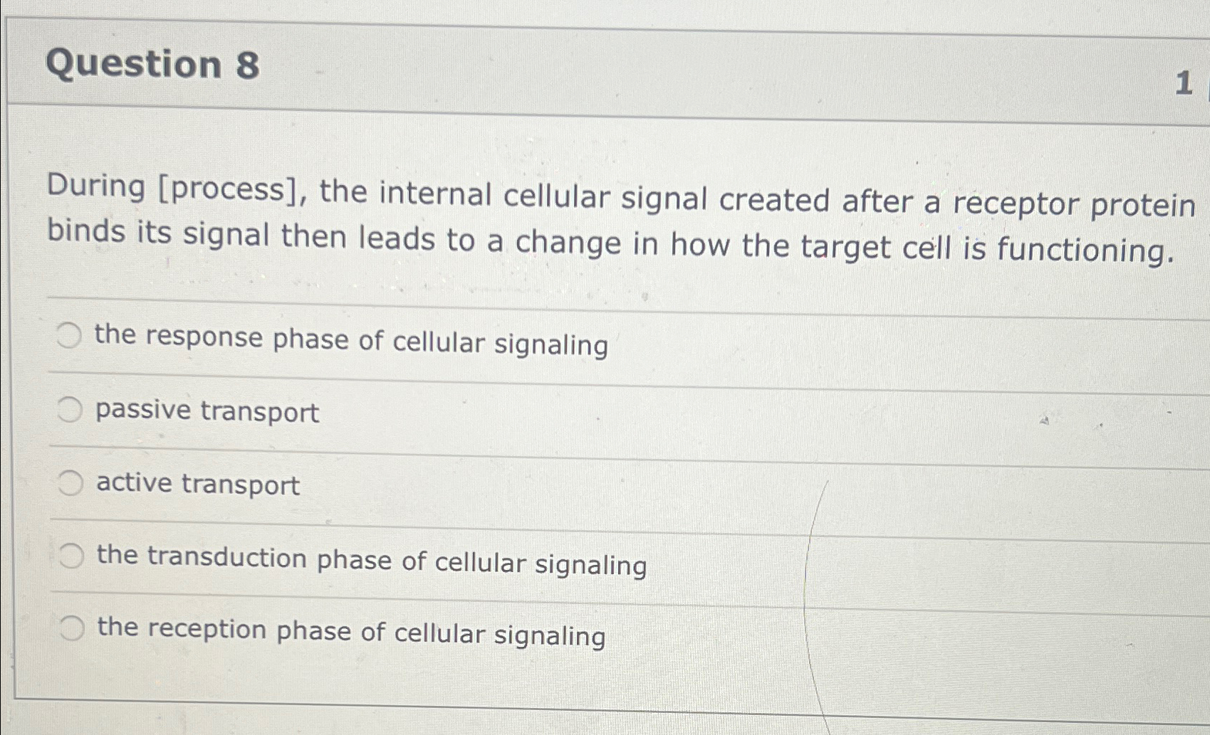 Solved Question 8During [process], ﻿the internal cellular | Chegg.com