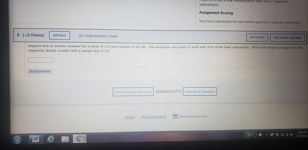 Solved a new randomization after every 1 question | Chegg.com