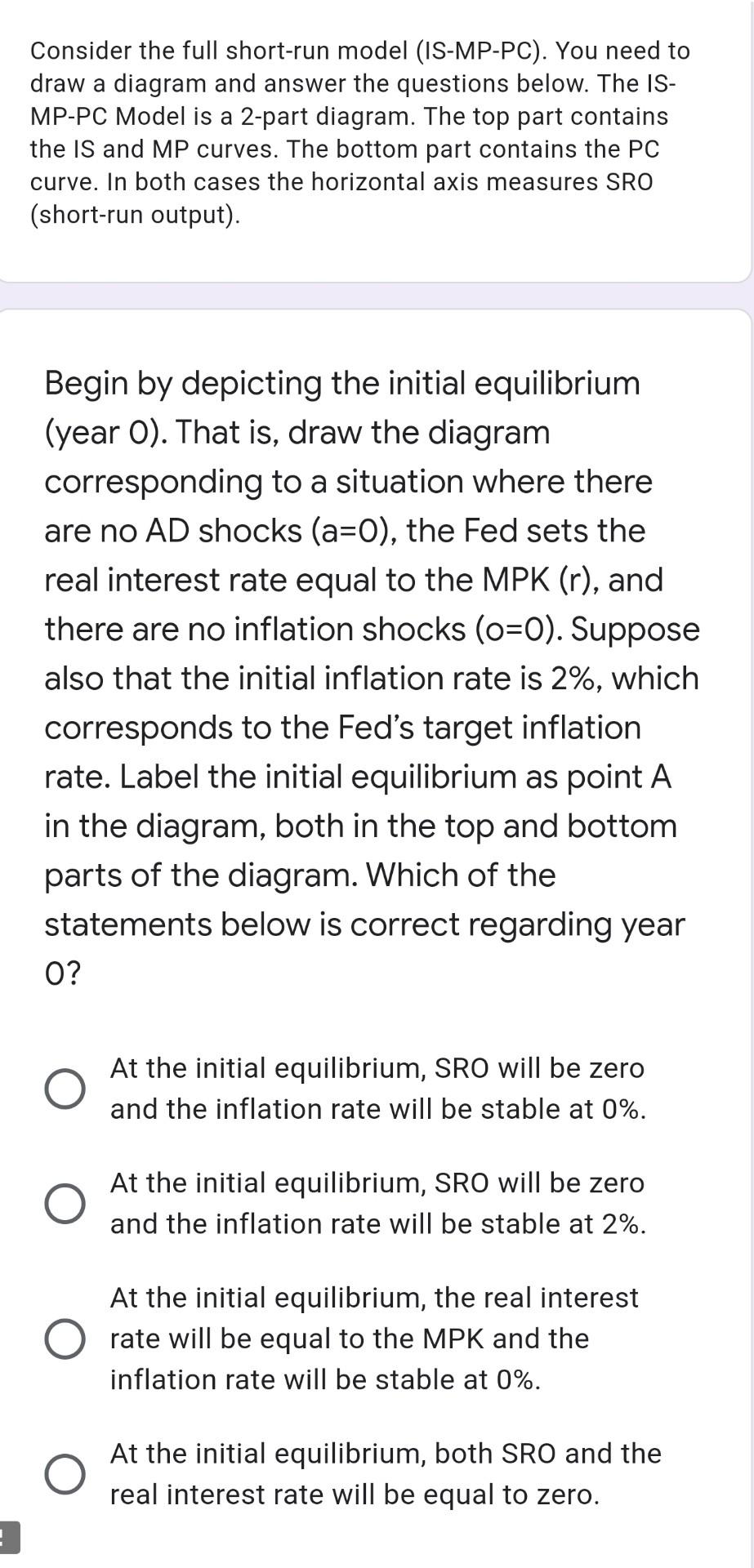 Solved Consider the full short-run model (IS-MP-PC). You | Chegg.com