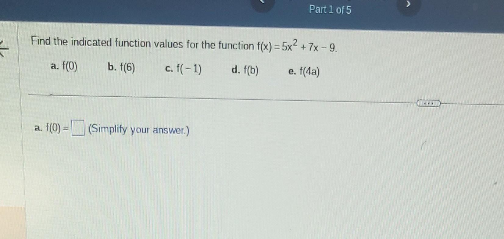 Solved five part answer I'll need all the answers for all | Chegg.com