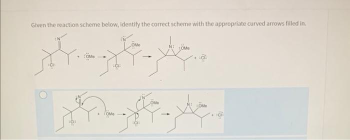 Solved Given the reaction scheme below, identify the correct | Chegg.com