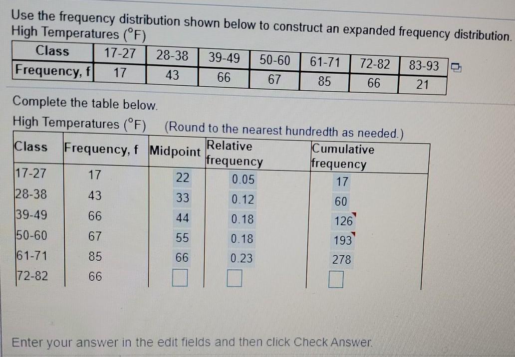 Solved Use the frequency distribution shown below to | Chegg.com