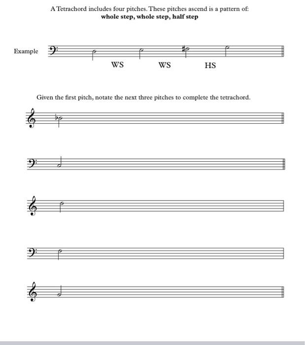 A Tetrachord includes four pitches. These pitches | Chegg.com