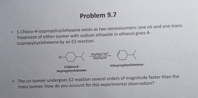 Solved Problem 9.71-Chloro-4-isopropylcyclohexane exists as | Chegg.com