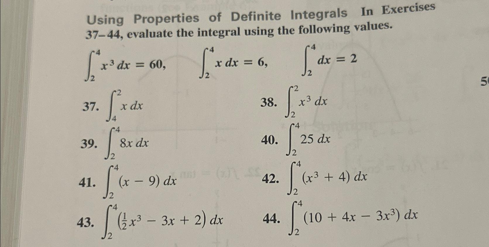 Solved Using Properties of Definite Integrals In Exercises | Chegg.com