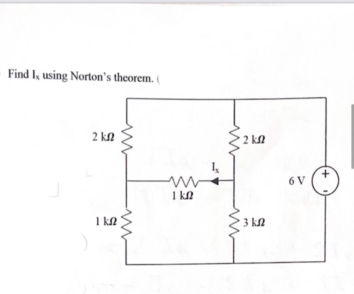 Solved Find Ix ﻿using Norton's theorem. | Chegg.com