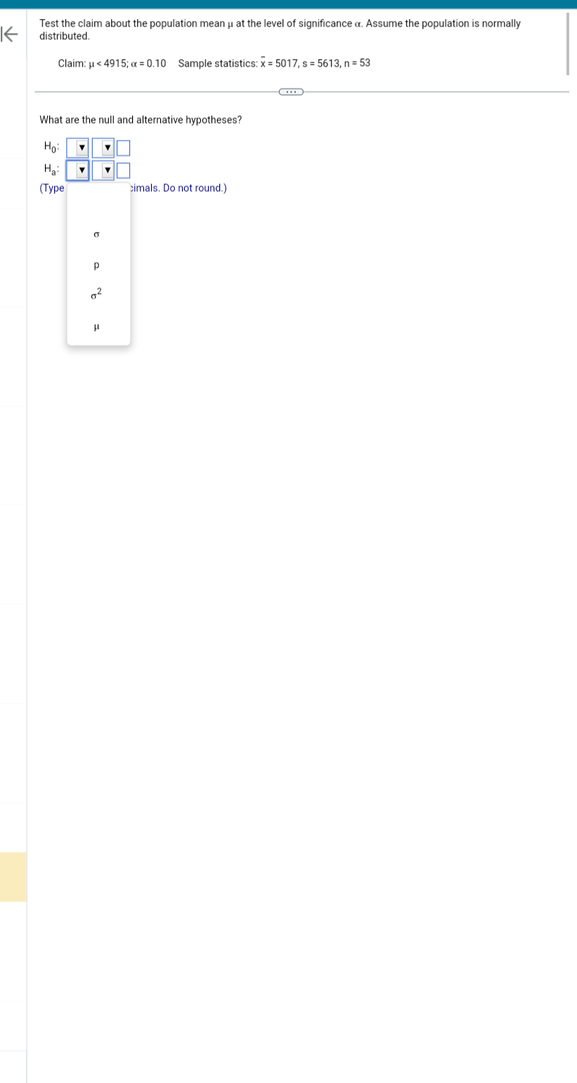 Solved Test the claim about the population mean μ at the | Chegg.com