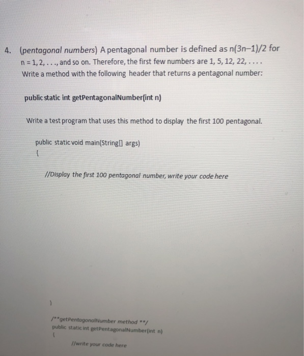 Solved 4. (pentagonal numbers) A pentagonal number is | Chegg.com