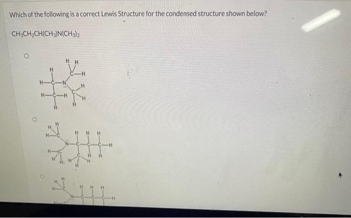Solved Which of the following is a correct Lewis Structure | Chegg.com