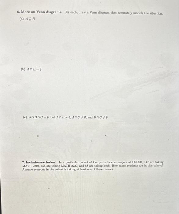 Solved how do i draw thw venn diagrams for a-c and how many | Chegg.com