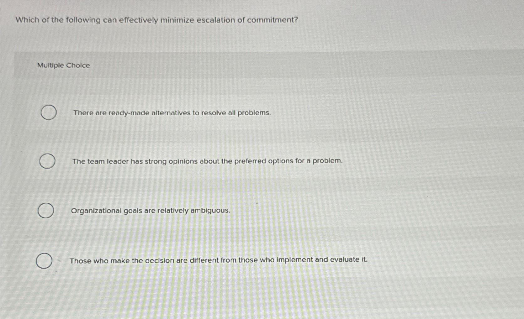Solved Which of the following can effectively minimize | Chegg.com