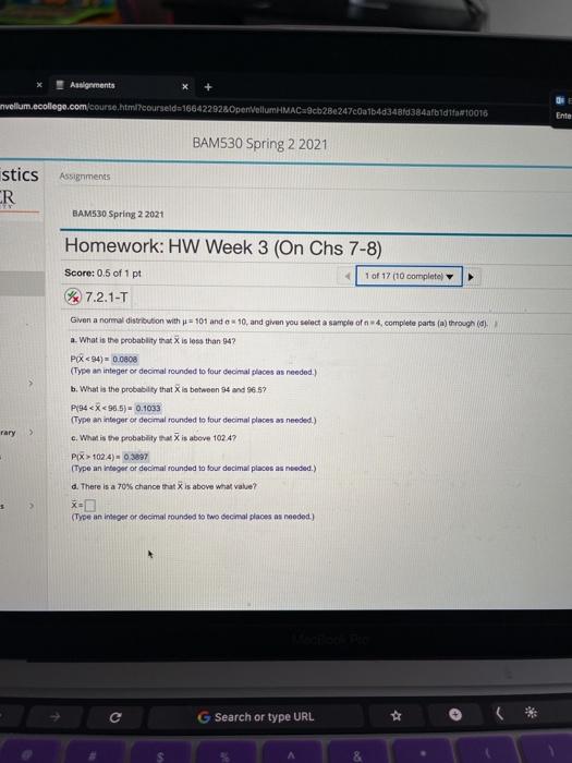 Solved Assignments vellum.ecollege.com/course.html?courseld | Chegg.com