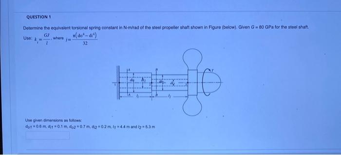 Solved Determine the equivalent torsional spring constant in | Chegg.com