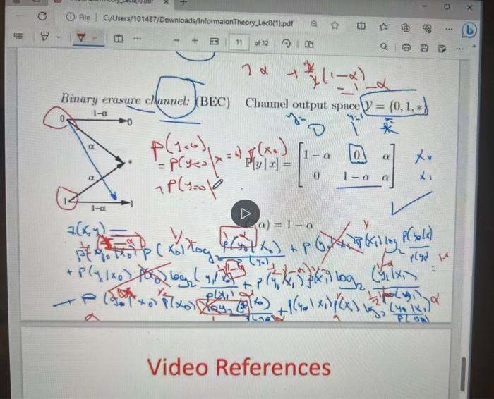 Solved how to prove binary erasure channel that C(a)=1-a? | Chegg.com Solved how to prove binary erasure channel that C(a)=1-a? | Chegg.com
