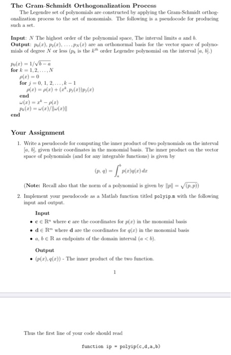 The Gram-Schmidt Orthogonalization Process The | Chegg.com