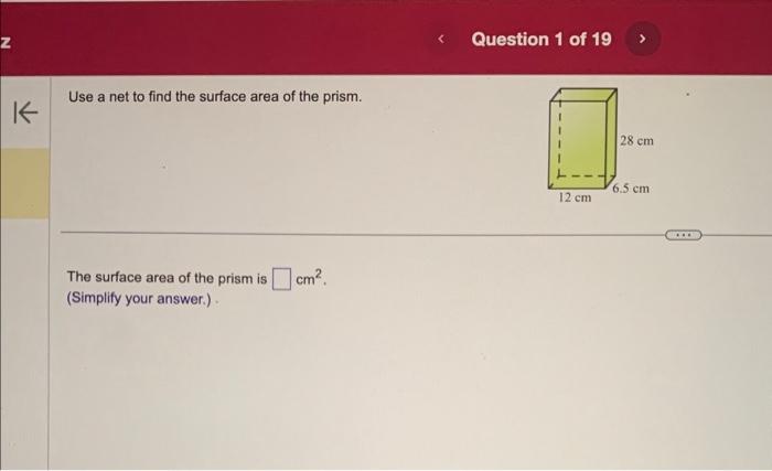 Solved Use a net to find the surface area of the prism. The | Chegg.com