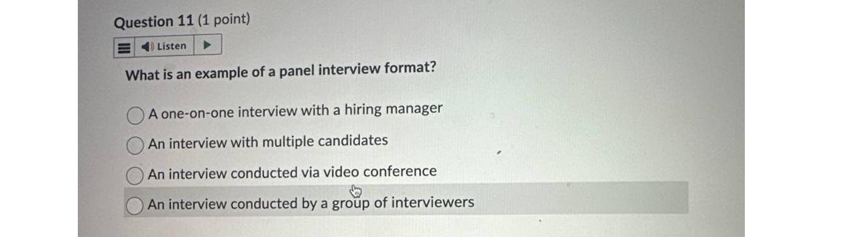 Solved Question 11 (1 ﻿point)What is an example of a panel | Chegg.com