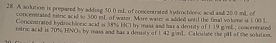 Solved solve question 28A solution is prepared by adding | Chegg.com