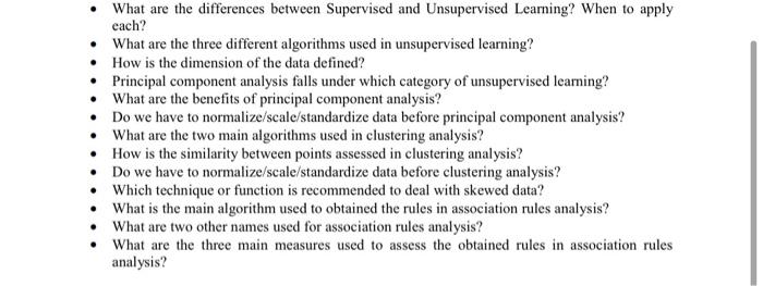 Solved What are the differences between Supervised and | Chegg.com