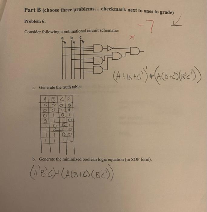 Solved Part B (choose three problems... checkmark next to | Chegg.com
