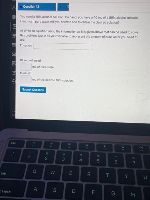Solved Question 1 Solving Equalities Solve for the variable | Chegg.com