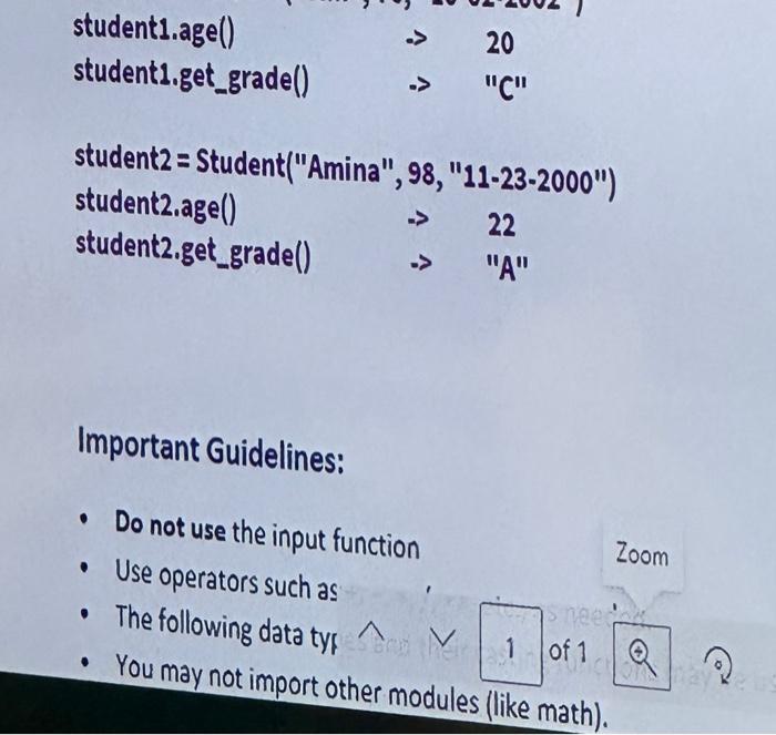 Solved Problem Description Create a class named Student that | Chegg.com