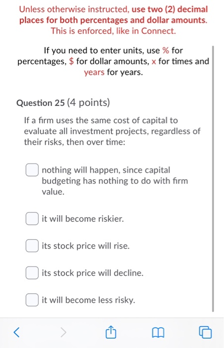 Solved Unless otherwise instructed, use two (2) decimal | Chegg.com