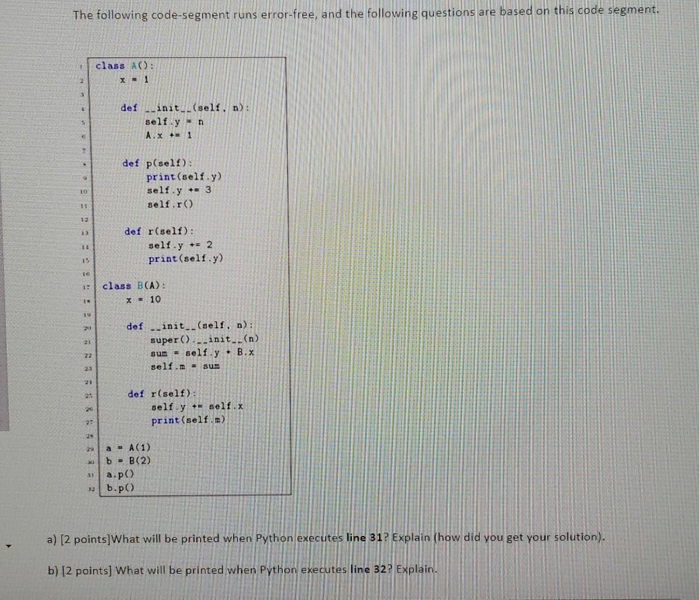 Solved The following code-segment runs error-free, and the | Chegg.com