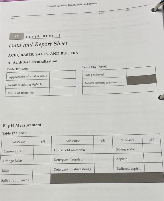 Solved Chapter 12 Acids, Bases. Salts, and Buffers 12 | Chegg.com