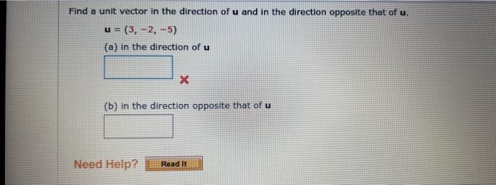 Solved Find a unit vector in the direction of u and in the | Chegg.com