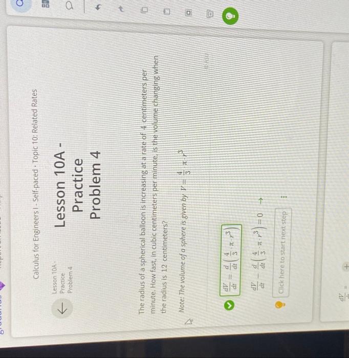 Solved 0 2 Lesson 10A - ← Practice Problem 4 dV Calculus for | Chegg.com