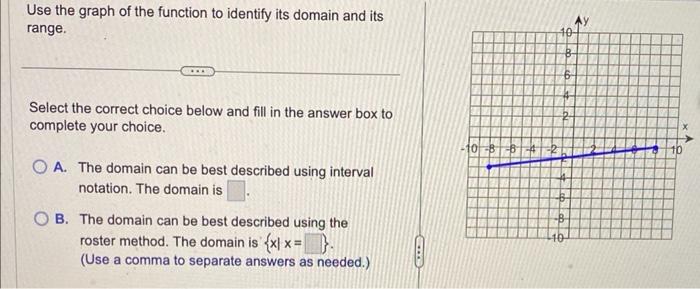 Solved Use the graph of the function to identify its domain | Chegg.com