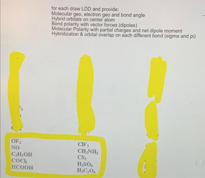 Solved for each draw LDD and provide: Molecular geo, | Chegg.com