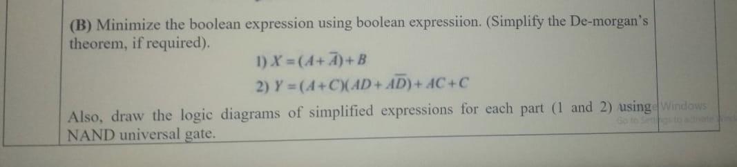 Solved (A) Determine the output expression for the given | Chegg.com