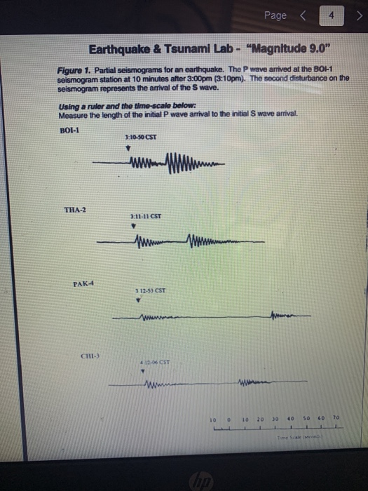 Page of 5 C Part II - Earthquake Location: Now that | Chegg.com