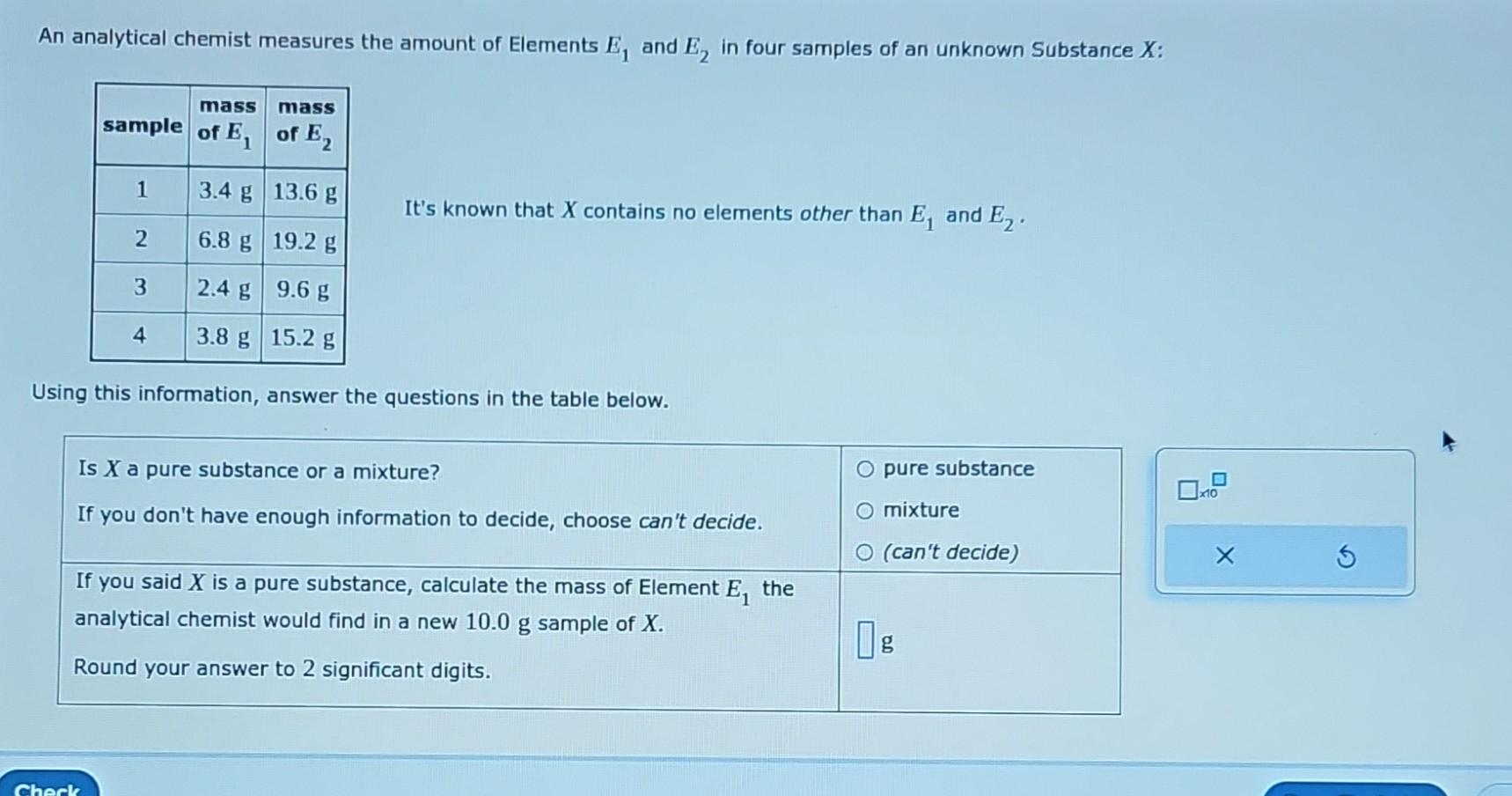 An analytical chemist measures the amount of Elements | Chegg.com