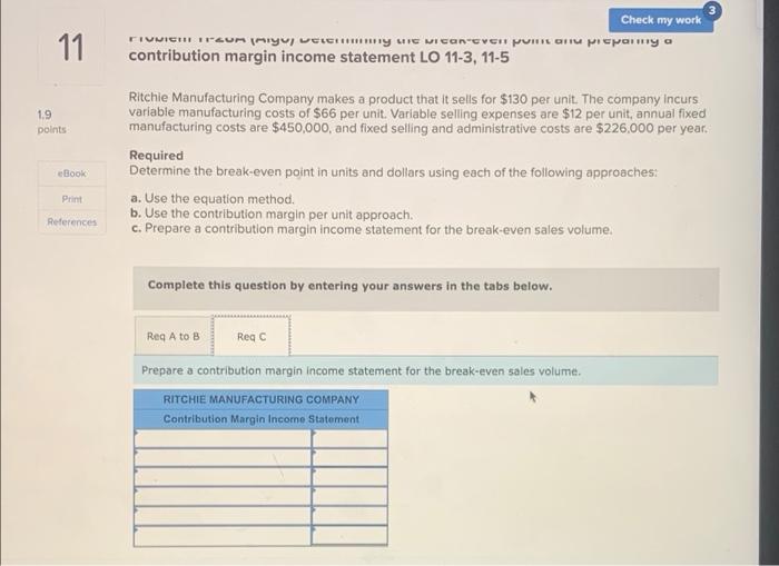 Solved Check my work 11 Problem 11-28A (Algo) Determining | Chegg.com