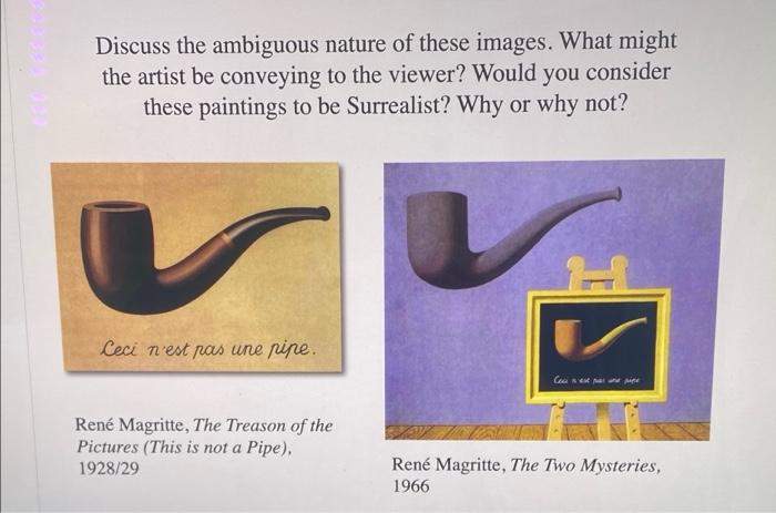 Discuss the ambiguous nature of these images. What | Chegg.com