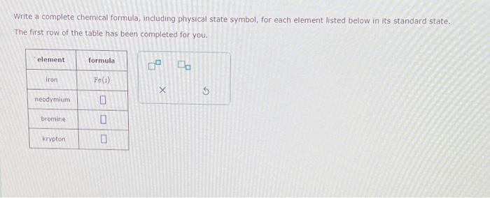 Solved Write a complete chemical formula, including physical | Chegg.com