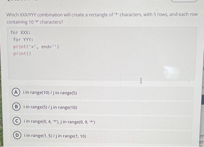 Solved Which XXX/YYY combination will create a rectangle of | Chegg.com