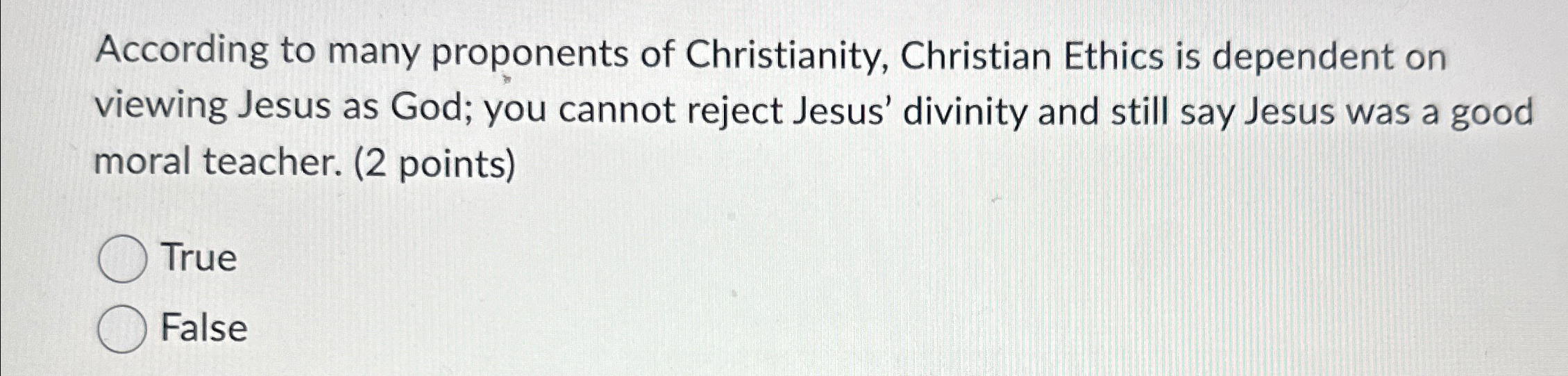 Solved According to many proponents of Christianity, | Chegg.com