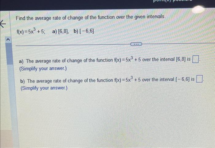 Solved Find the average rate of change of the function over | Chegg.com